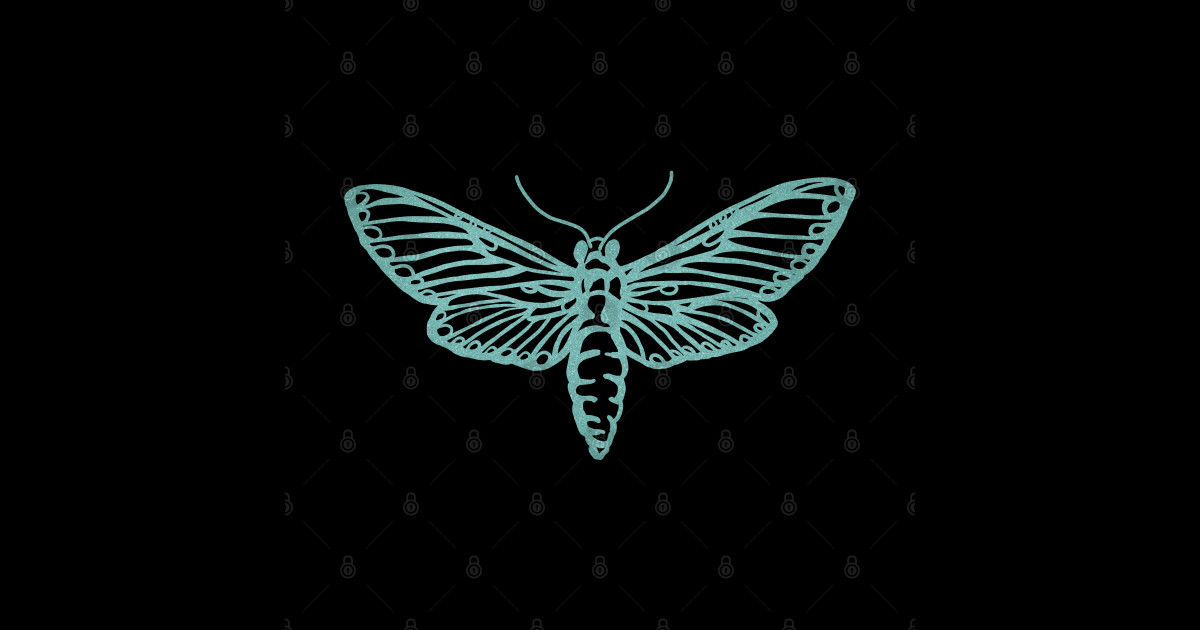 Teal Moth - Teal Moth Art - Sticker | TeePublic