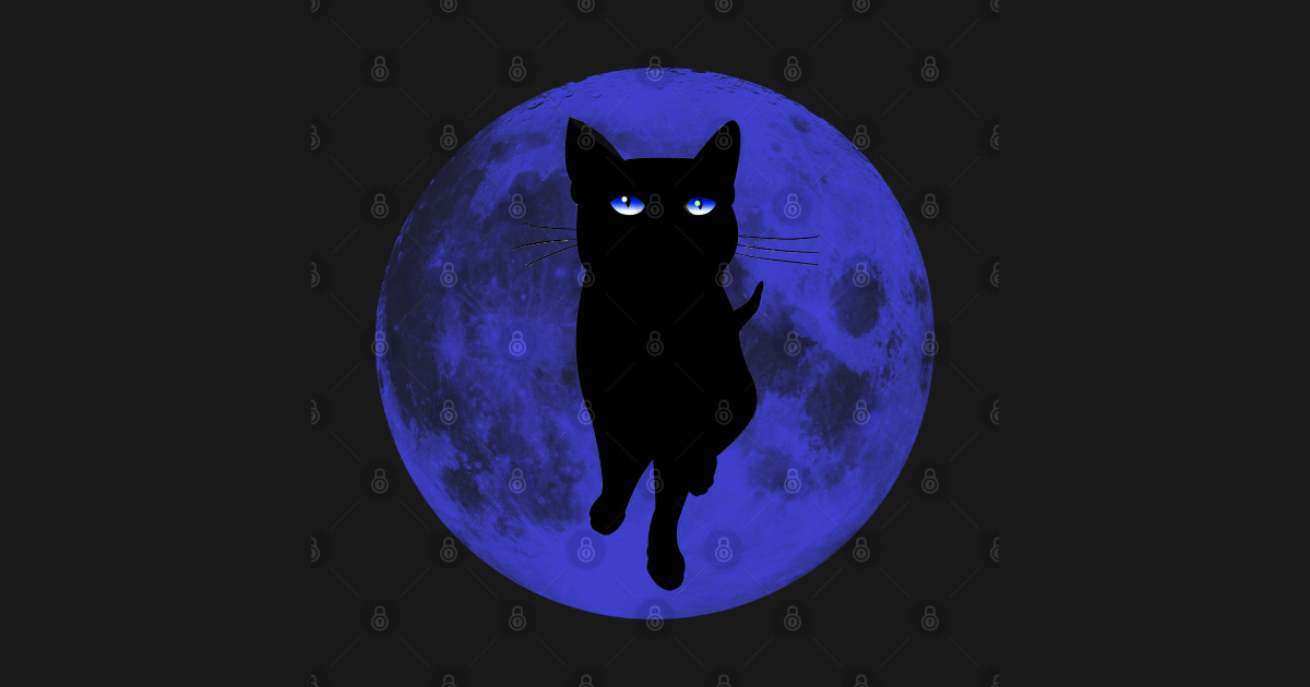 Kitty blue moon - Cat - T-Shirt | TeePublic