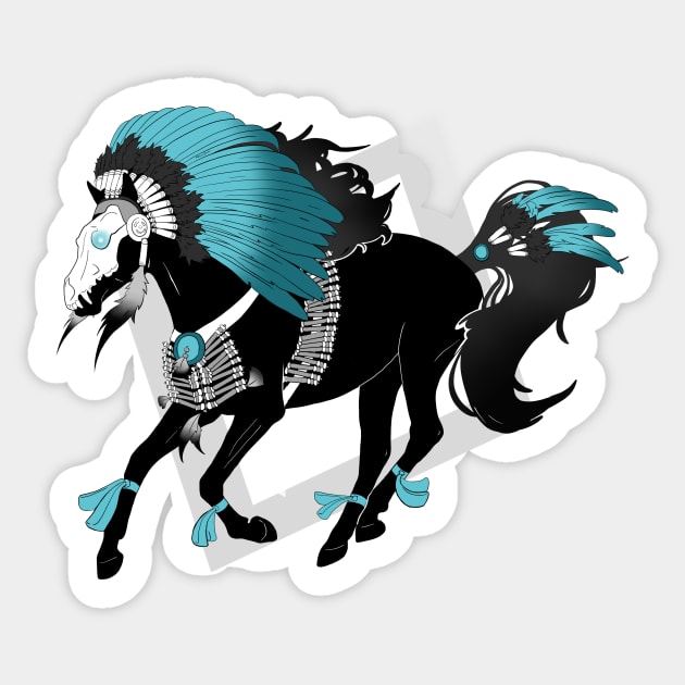 Skull war horse - Horse - Sticker | TeePublic