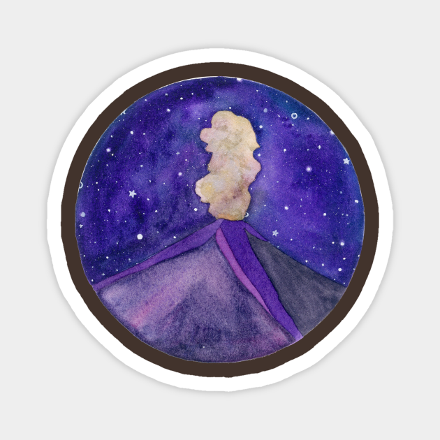 Milky Way galaxy and Volcano - Volcano - Magnet | TeePublic