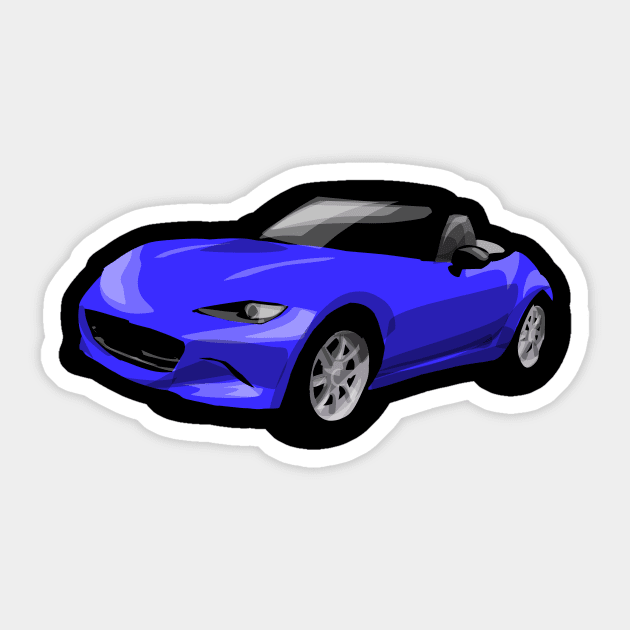 Blue MAZDA MX-5 - Car - Sticker | TeePublic