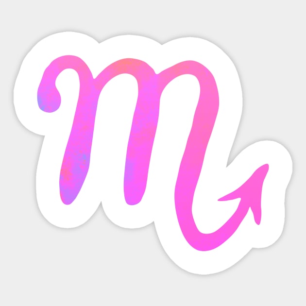 Pink Scorpio Symbol - Scorpio - Sticker | TeePublic