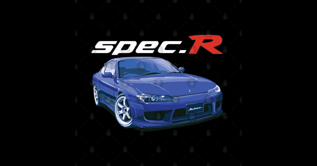 s15 spec r aero tv3 brilliant blue te37 - 240sx - T-Shirt | TeePublic
