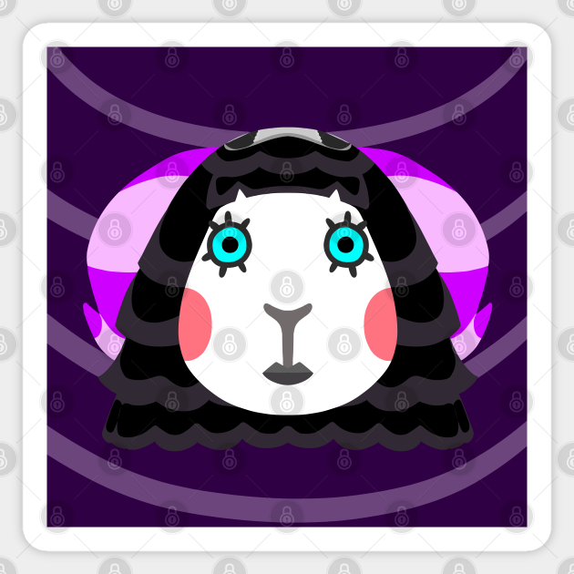 Muffy ACNH w/ Background - Muffy - Sticker | TeePublic