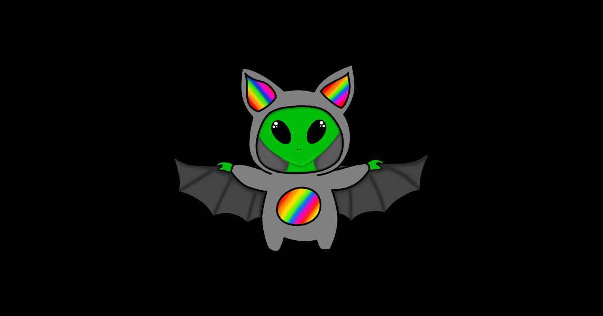 Carly The Alien Bat - Alien - Sticker | TeePublic