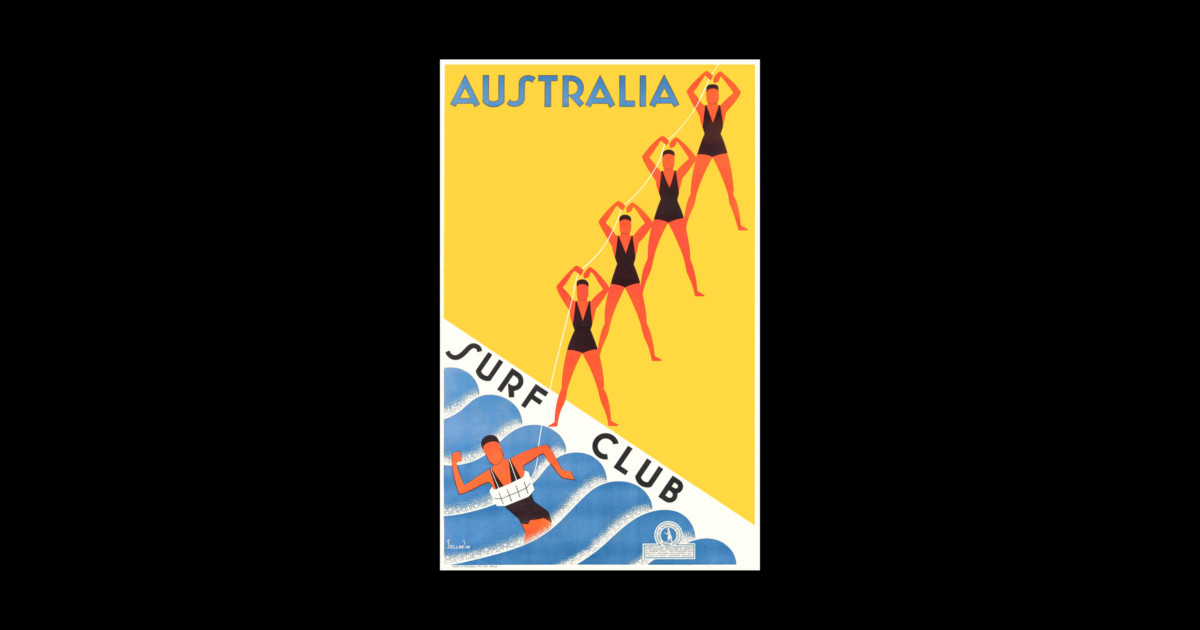 1930 Australia Surf Club - 1930 Australia Surf Club Travel - Sticker ...