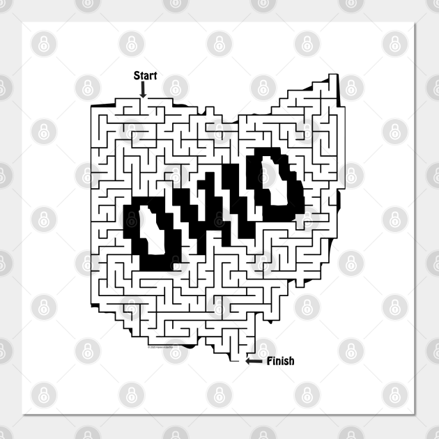 Ohio Maze Puzzle - Maze - Posters and Art Prints | TeePublic