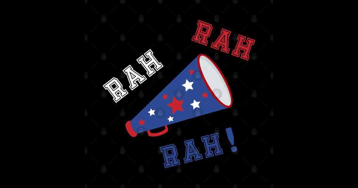 Rah Rah Rah! (Red, White & Blue) - Megaphone - Sticker | TeePublic