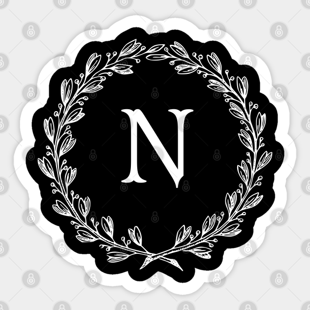 Beautiful Letter N Alphabet Initial Monogram Wreath - Monogram N ...