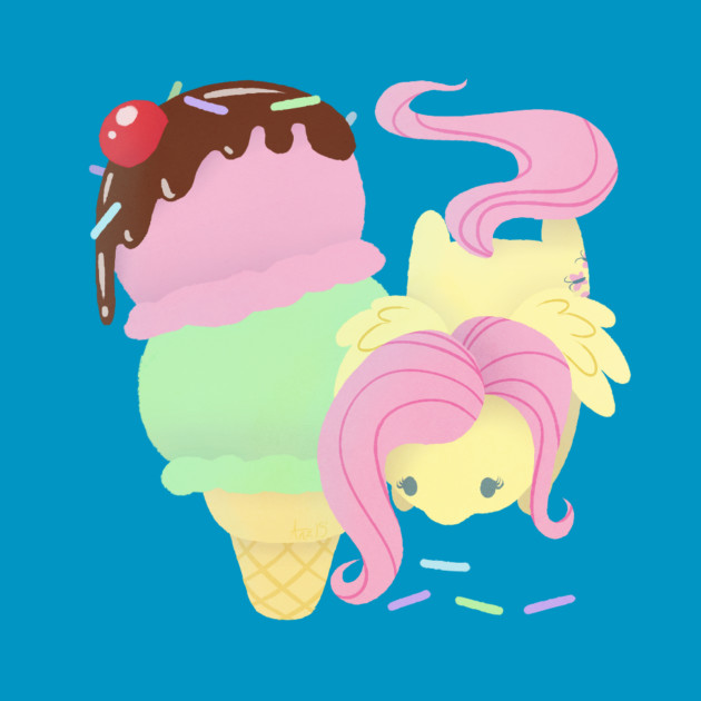 Fluttershy's Ice Cream - My Little Pony - T-Shirt | TeePublic