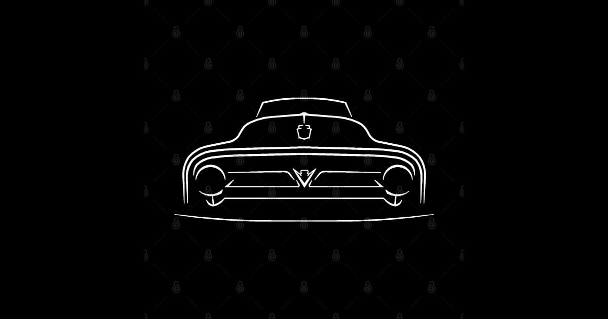 1953 Ford F100 - front stencil, white - Ford - Tapestry | TeePublic