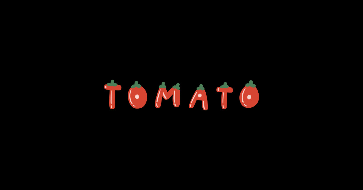 Cute Tomato Text Illustration - Tomato - Sticker | TeePublic
