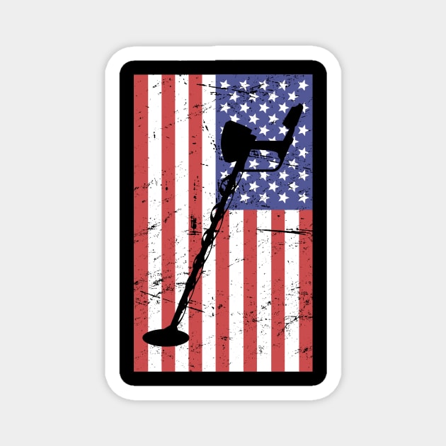 Metal Detector & United States Flag - Metal Detecting - Magnet | TeePublic