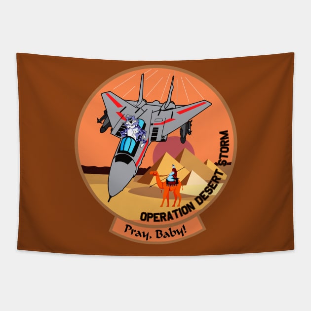 F-14 Tomcat - Operation Desert Storm - Pray, Baby! - Clean Style - F 14 Tomcat - Tapestry ...