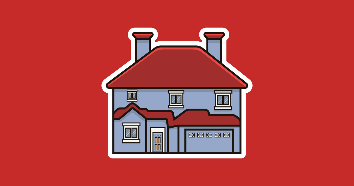 House Building Sticker vector illustration. Building and landmark ...