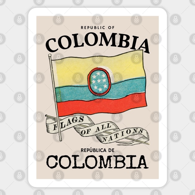 Vintage Colombia Country Flag - Colombia Flag - Sticker | TeePublic