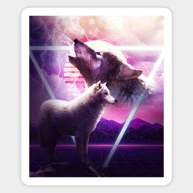 Trippy Wolf Rave - Wolf - Sticker | TeePublic