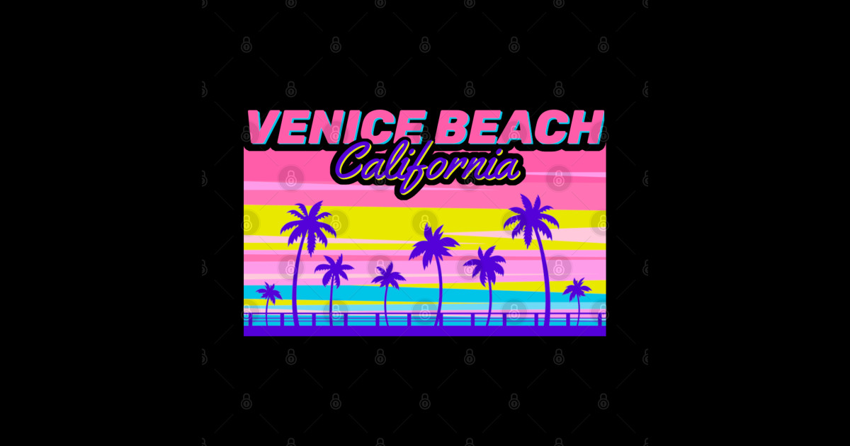 Vintage Style Venice Beach California - Venice Beach - Sticker | TeePublic