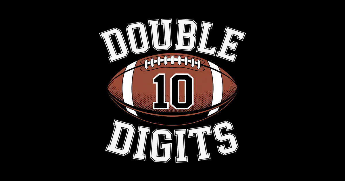 10th Birthday Boy Double Digits 10 Year Old Football Bday - 10th ...