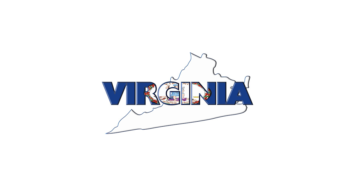 Virginia Colored State Letters - Virginia - T-Shirt | TeePublic