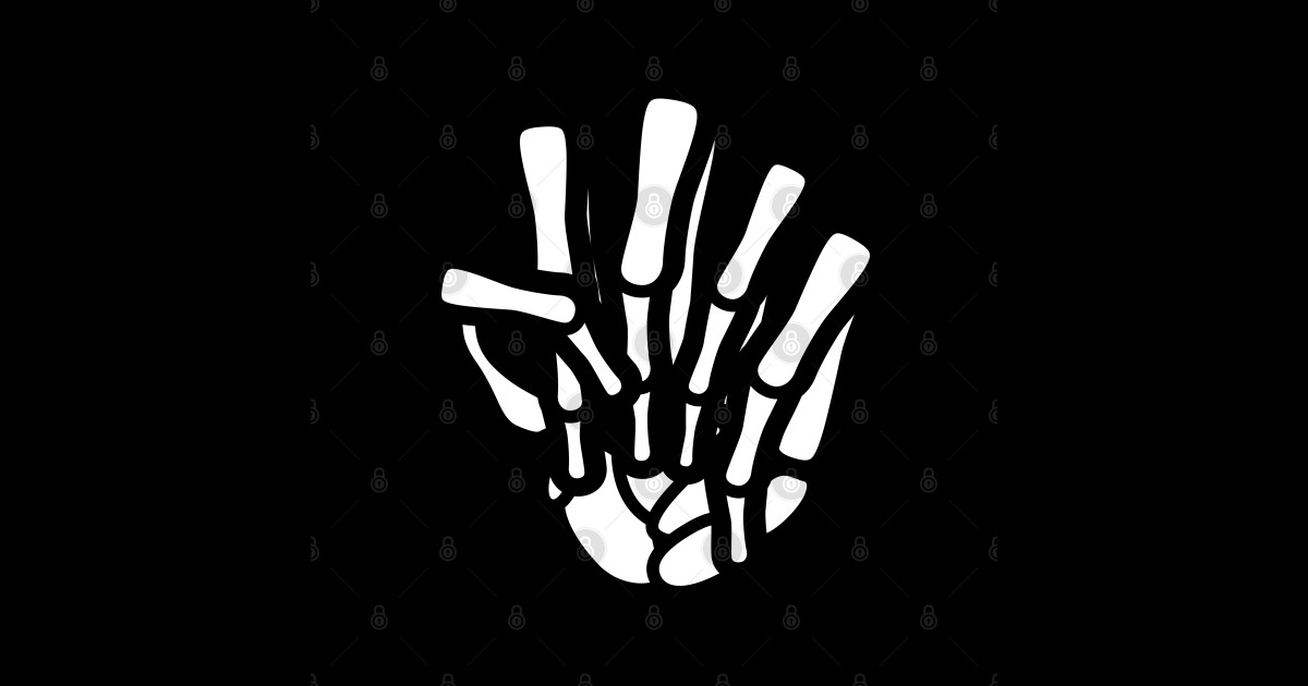 Skeleton Hand Fist Hand Sign - Moule - Sticker | TeePublic