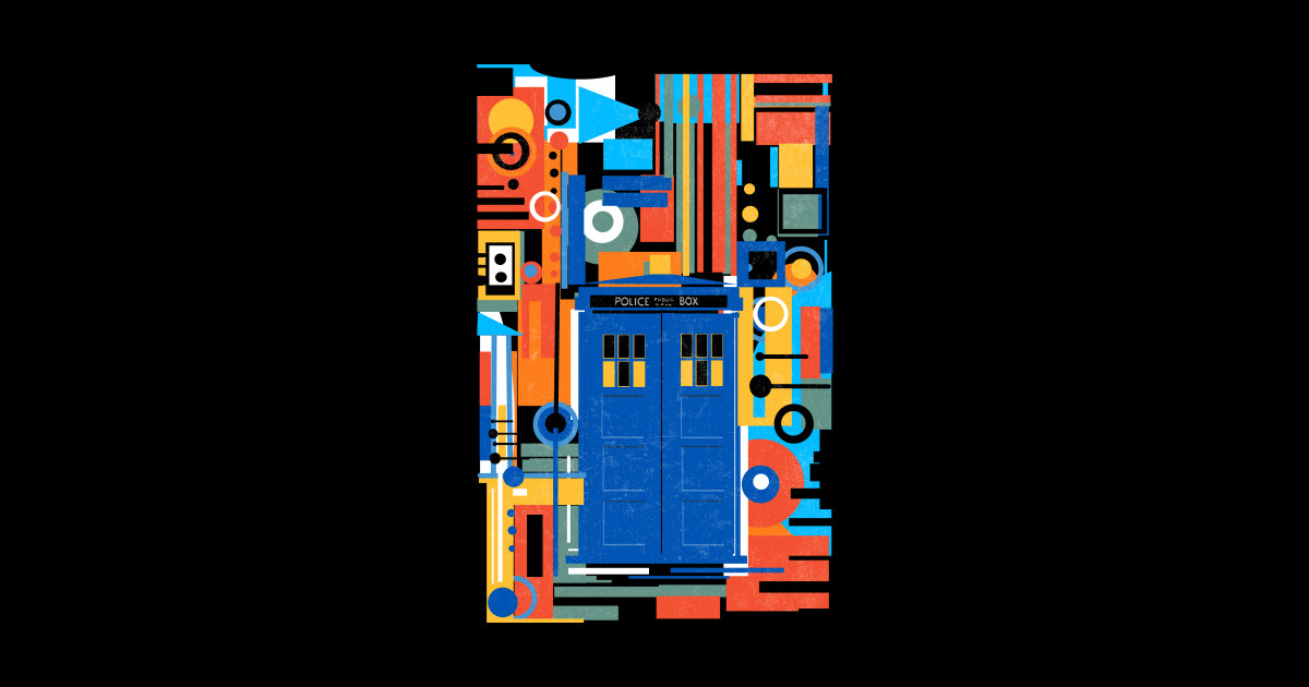 Mid century blue box - Dr Who - Sticker | TeePublic