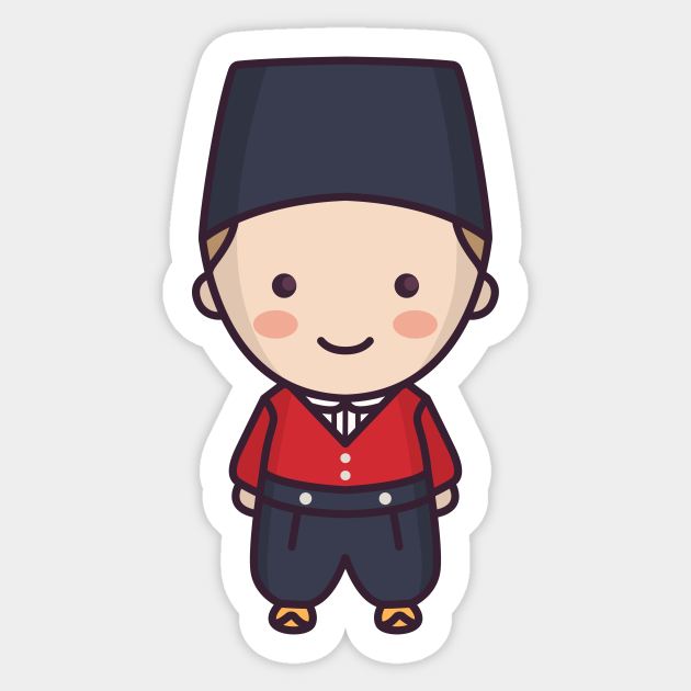 Cute Dutch Boy in Traditional Clothing - Dutch Boy - Sticker | TeePublic