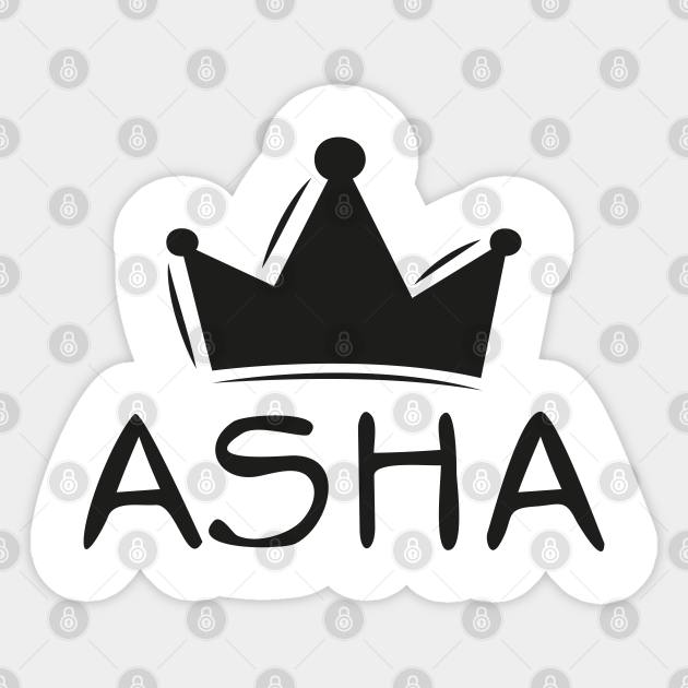 Asha name, Sticker design. - Asha - Sticker | TeePublic