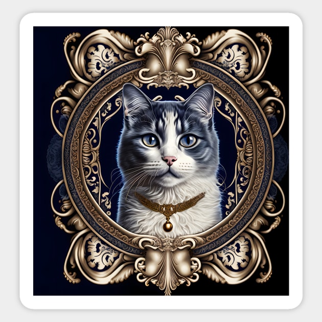 Victorian Kitty Portrait - Victorian - Sticker | TeePublic