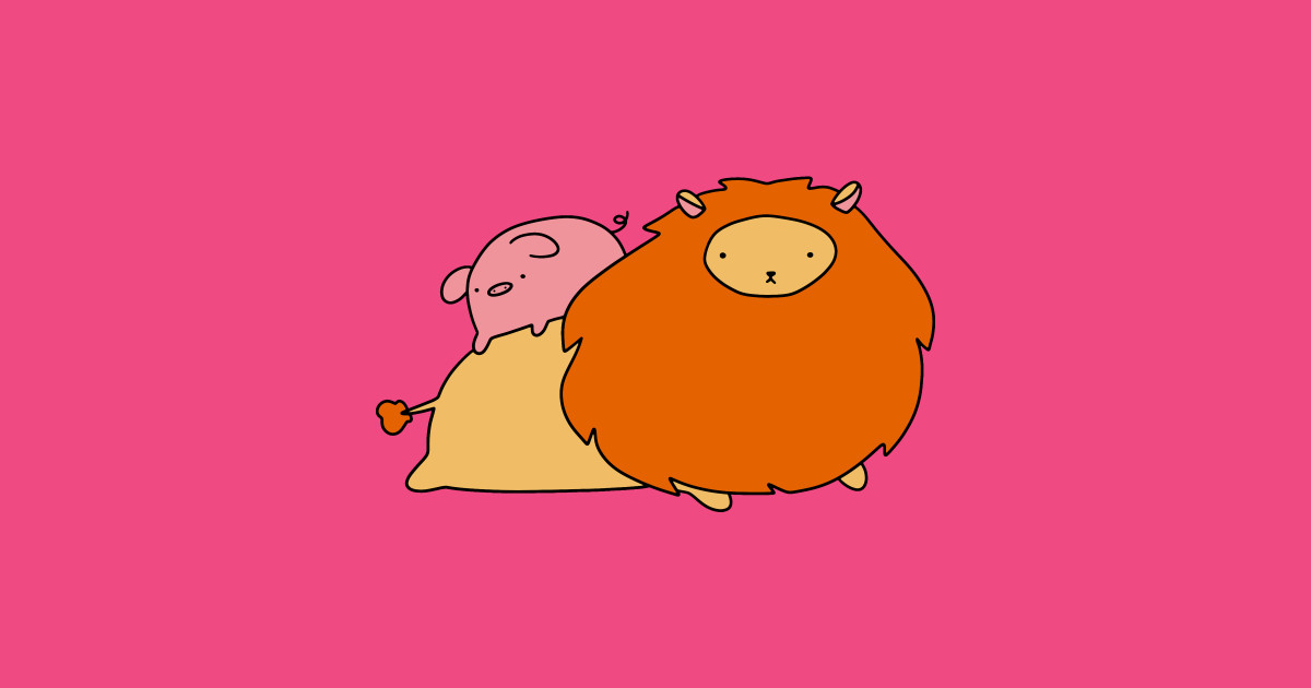 Lion and Pig - Pig - Pin | TeePublic