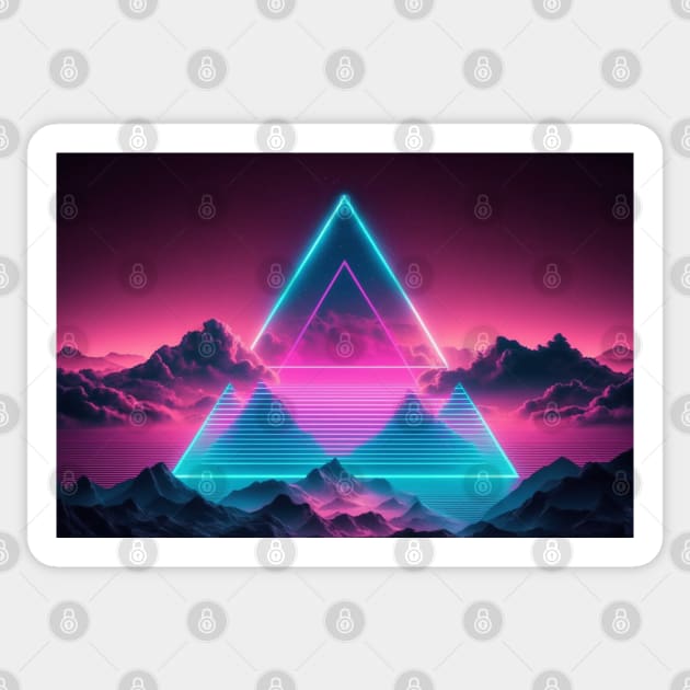Vaporwave Aesthetic Triangle - Synthwave - Sticker | TeePublic
