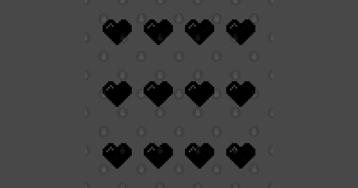Pixel Art: BLACK HEART Emoji Bitmap - Pixel Art - T-Shirt | TeePublic