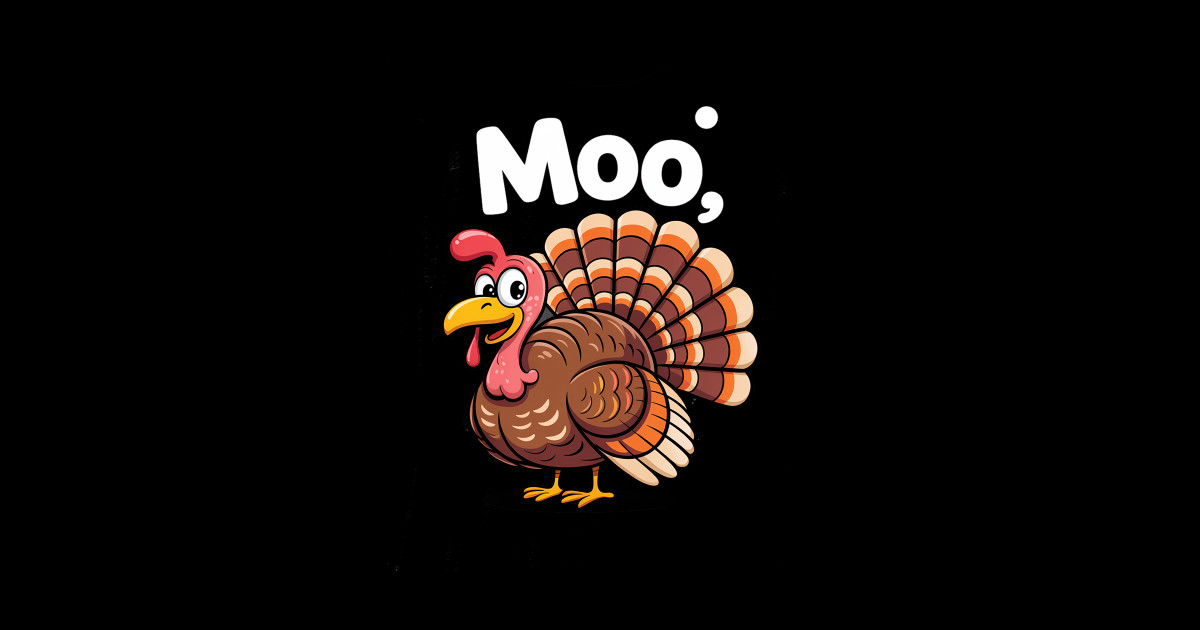 Turkey Moo - Funny Thanksgiving - Sticker | TeePublic
