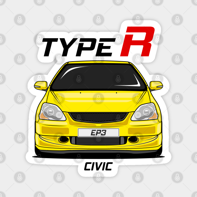 Civic EP3 Type R Yellow - Civic Ep3 - Magnet | TeePublic
