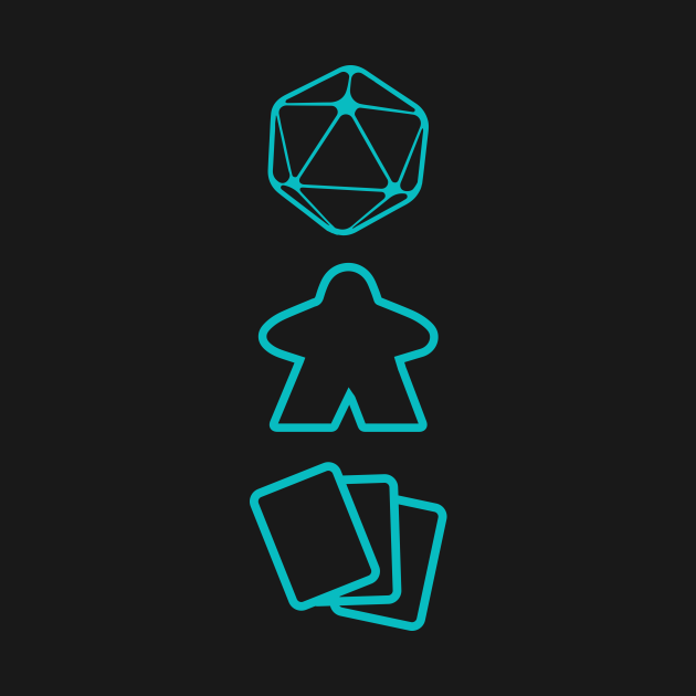 D20 Dice, Meeple and Cards - Board Game Inspired Graphic - Tabletop ...