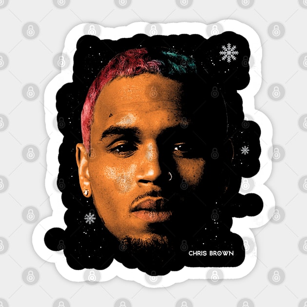 Chris Brown Big Face - Chris Brown - Sticker | TeePublic