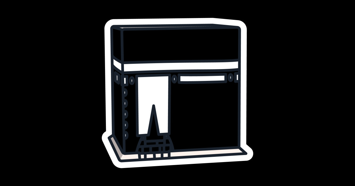 Holy Kaaba Front View Sticker design vector illustration. Islamic ...
