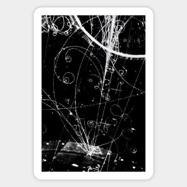 Subatomic particle tracks (A138/0122) - Subatomic Particle - Sticker ...