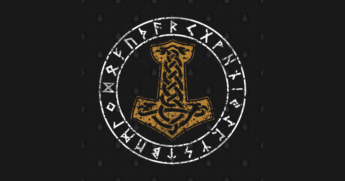 Mjolnir Hammer Of Thor With Runic Circle - Vikings - T-Shirt | TeePublic