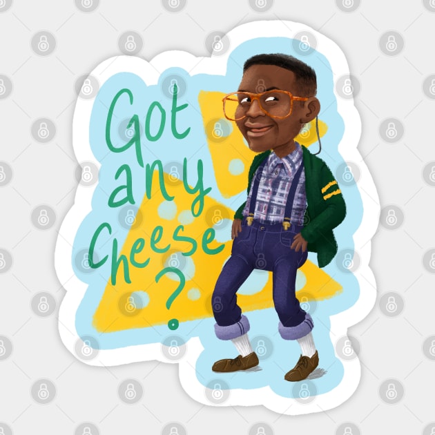 Got Any Cheese? - Steve Urkel - Sticker | TeePublic