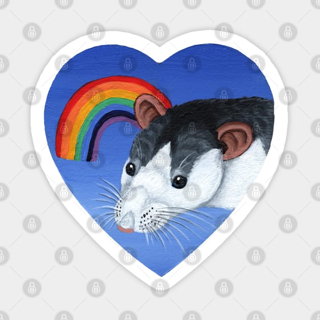 Rainbow Roan Rat - Rat - Sticker | TeePublic