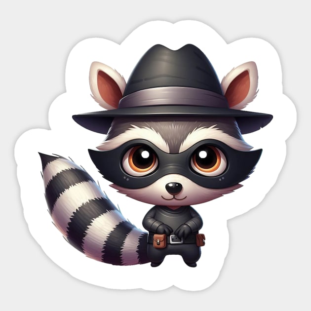 Cute Trash Thief Racoon - Racoon Theif - Sticker | TeePublic