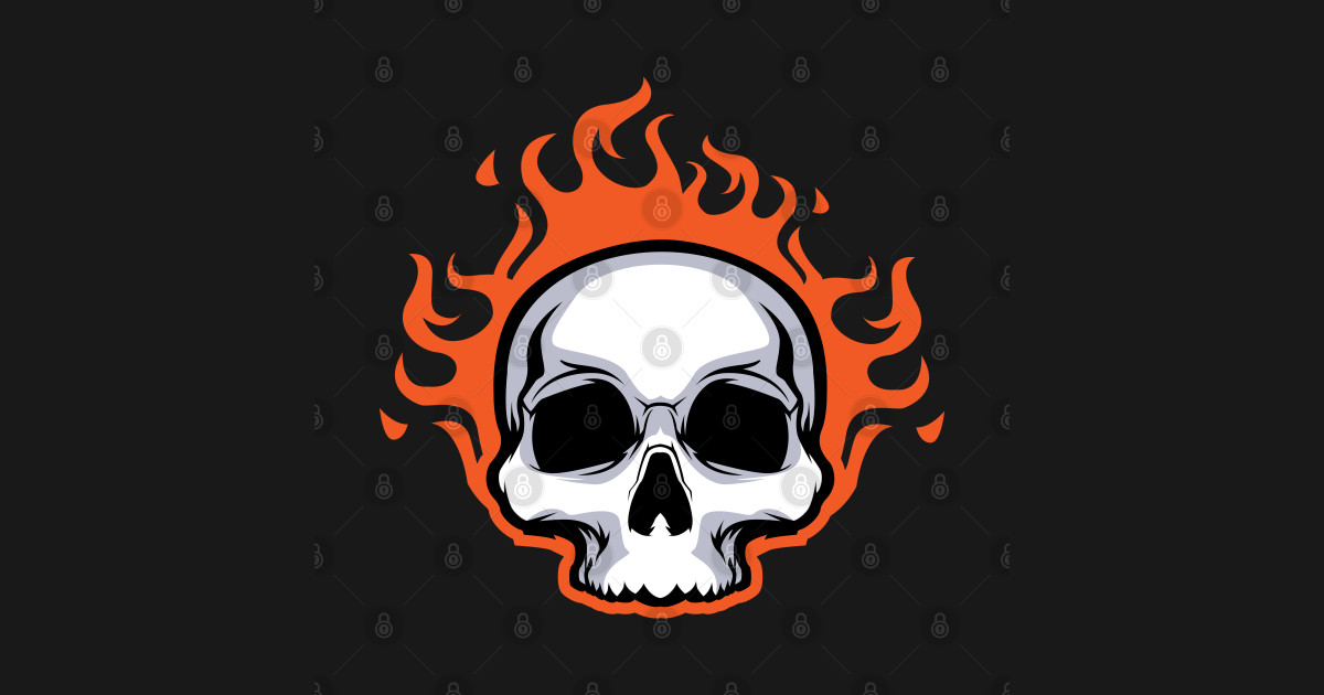 Ghost Rider Skull on Fire - Ghost Rider Skull On Fire - Sticker | TeePublic