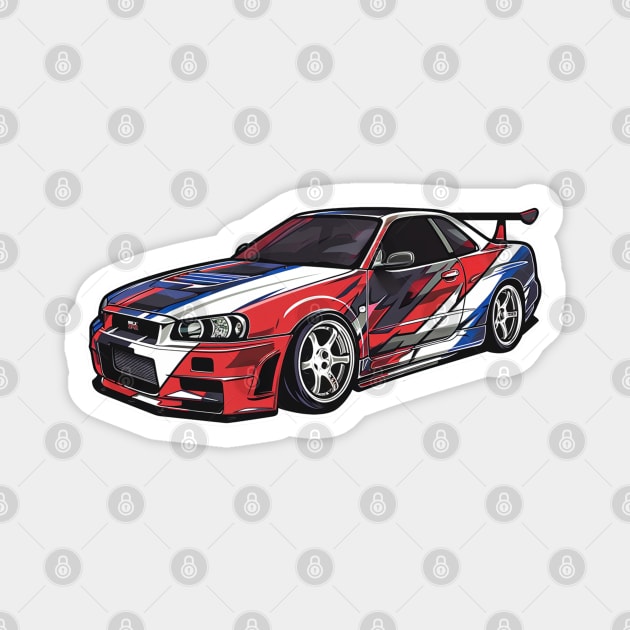 Nissan R34 GT-R Pepsi - Gtr - Magnet | TeePublic