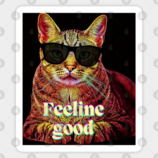 FEELINE GOOD, light background - Cat Lover - Sticker | TeePublic