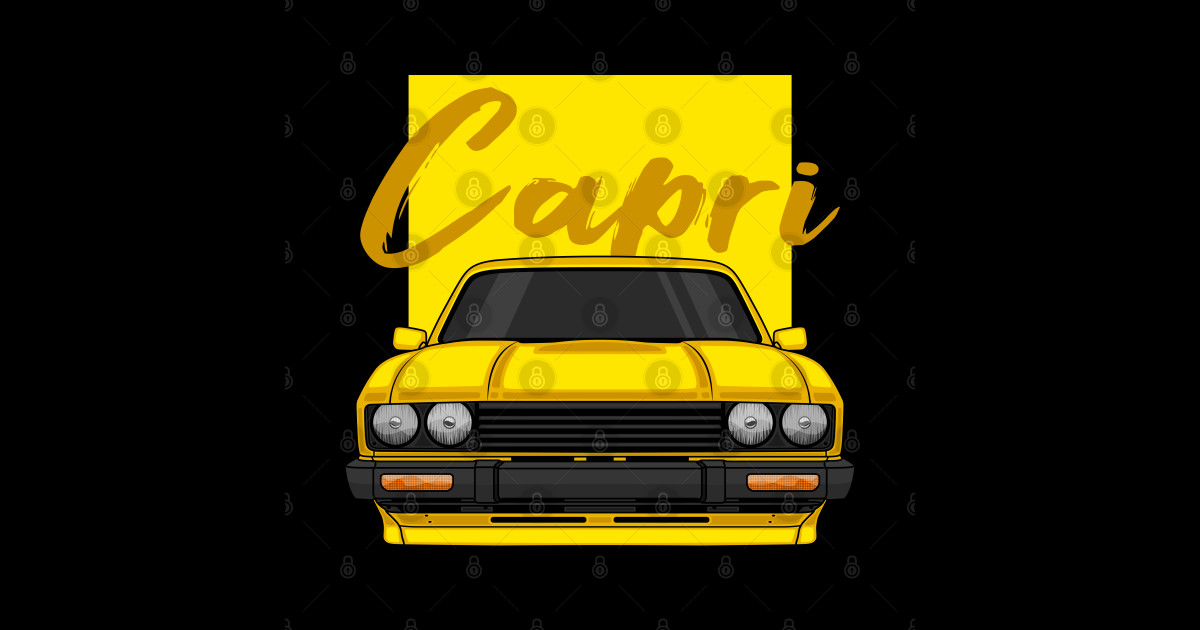 Front Yellow Capri MK3 Classic - Capri - Sticker | TeePublic