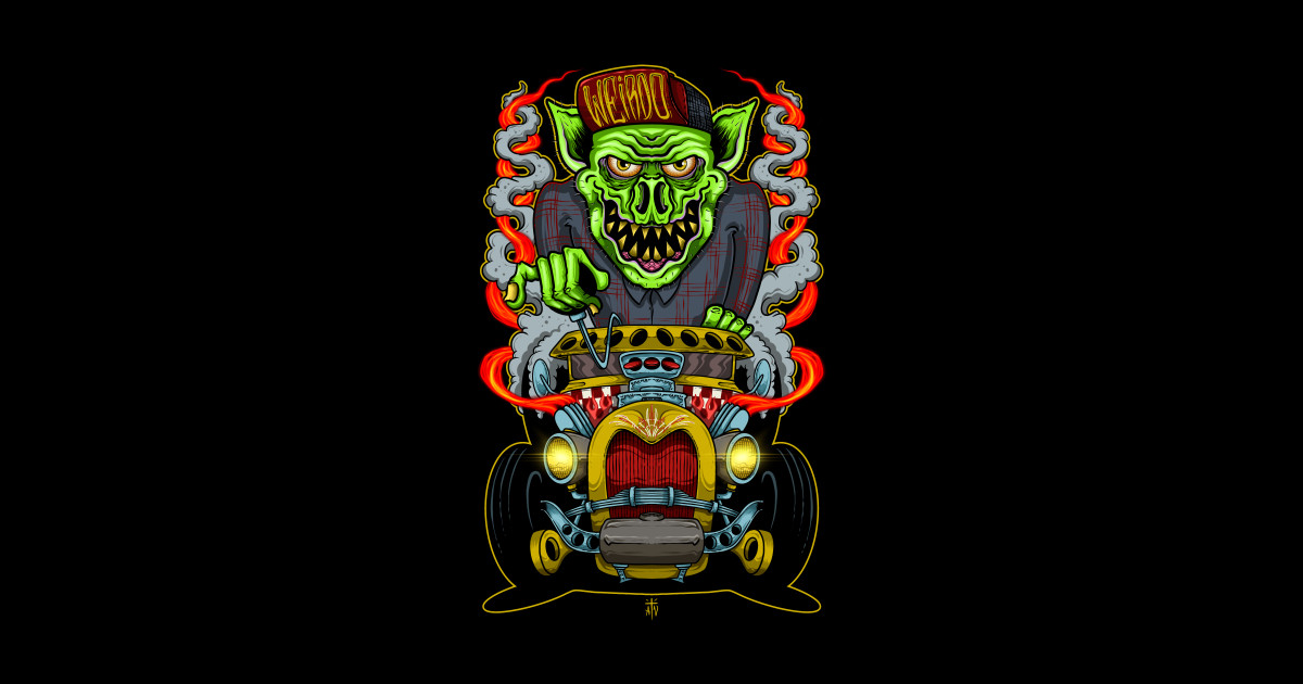 Hot rod monster - Hot Rod Monster - Sticker | TeePublic