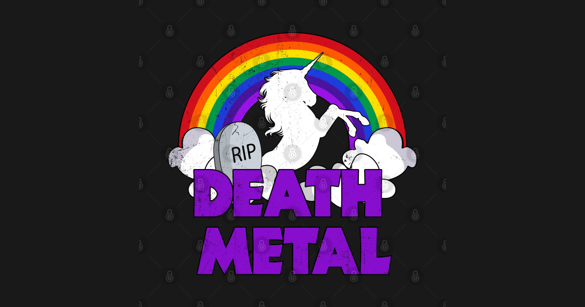 Unicorn Death Metal Rainbow Thunder - Death Metal Unicorn - T-Shirt ...