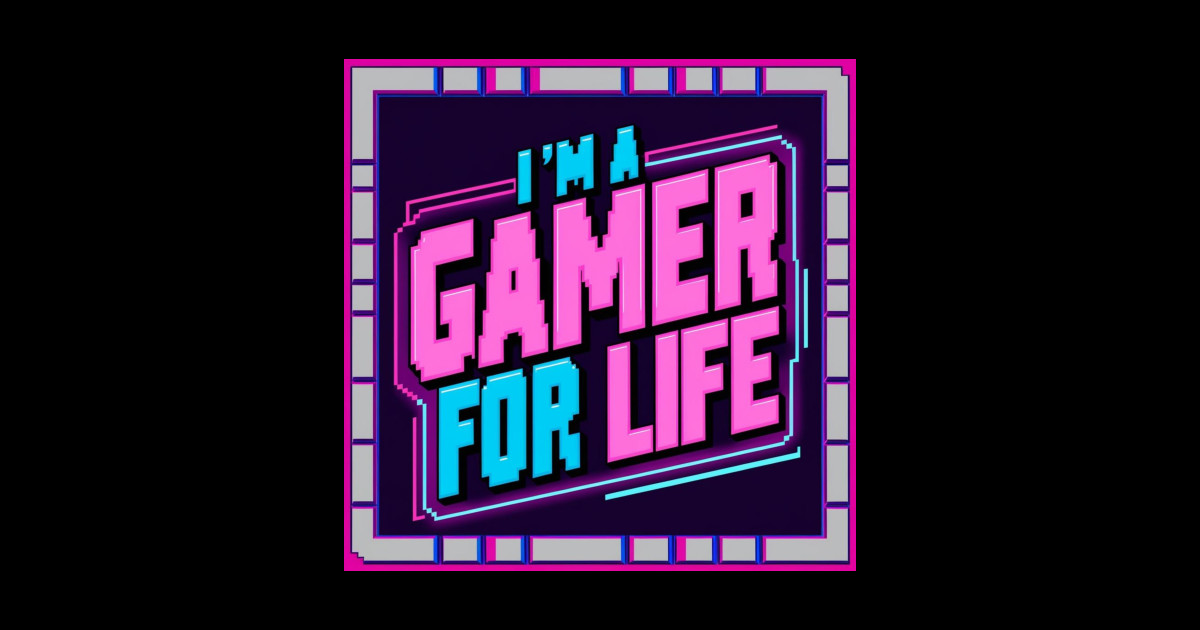 Gamer for life 80s retro vintage style - Gamer - Sticker | TeePublic