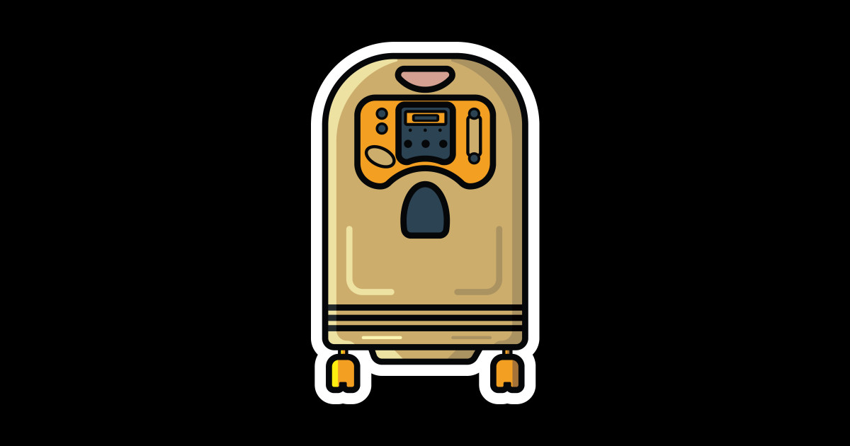 Hospital Oxygen Concentrator Sticker vector illustration. Medical ...